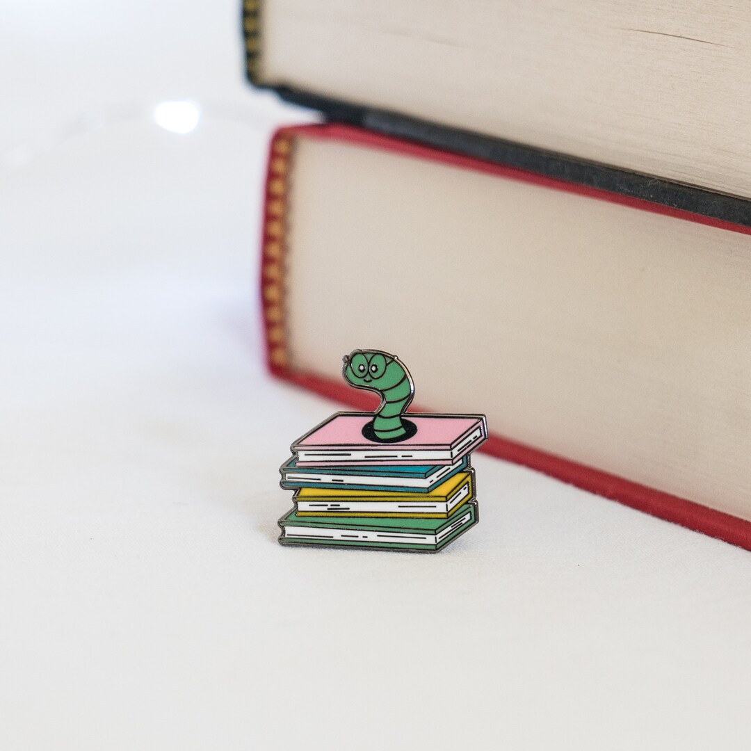 Bookworm Enamel Pin Literary Gift Bookish Gift Bookish - Etsy