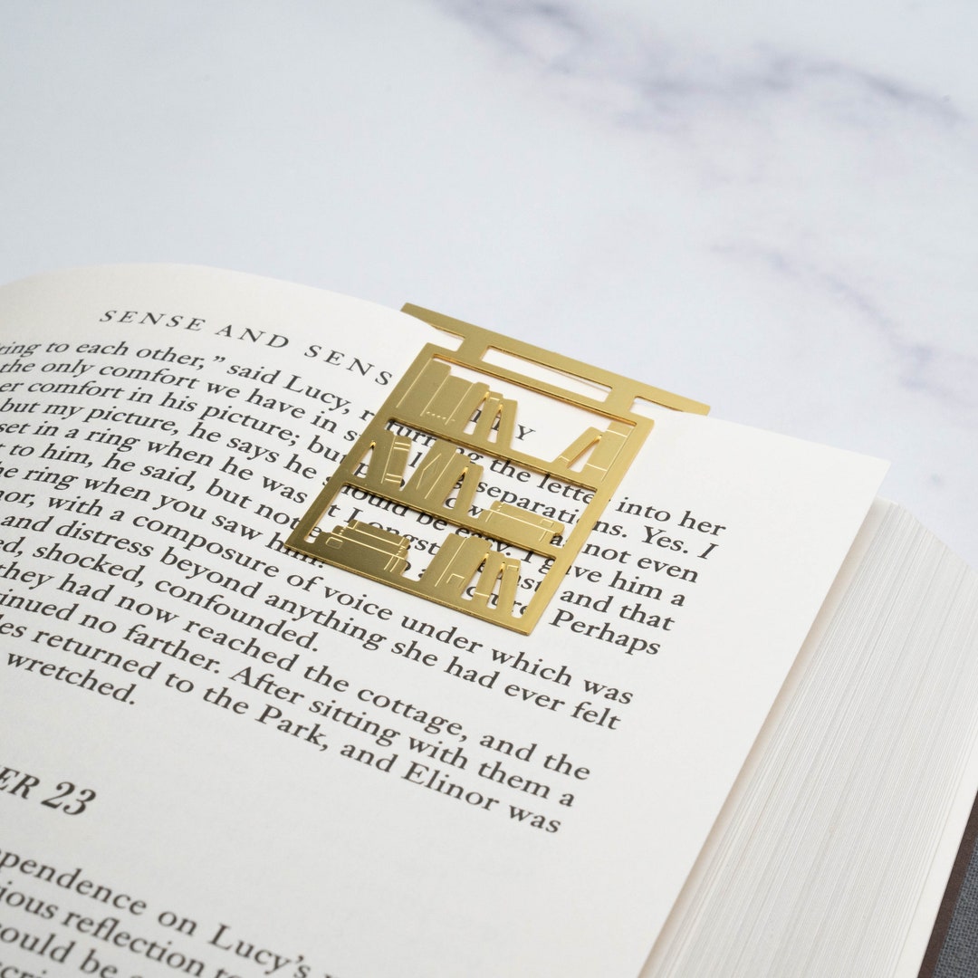 Bookshelf Metal Bookmark | Bookmark for Book Lovers, Book-themed Bookmark, Gifts for Book Lovers ...