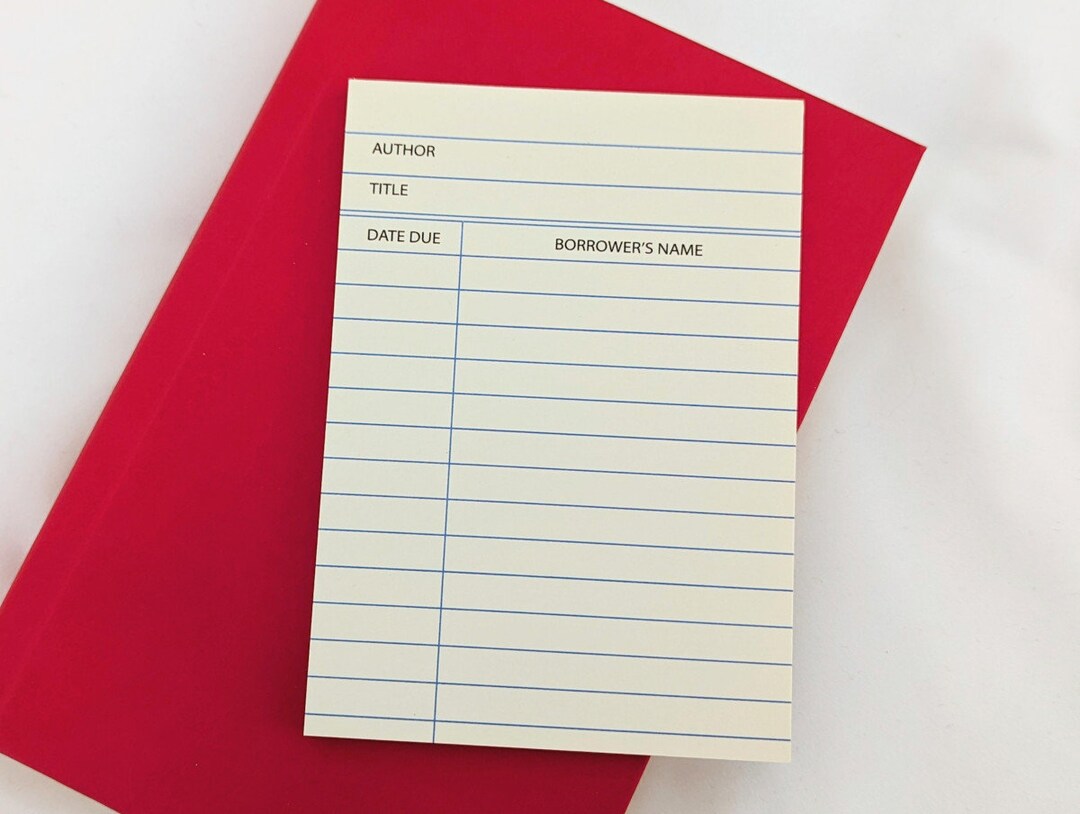 Library Card Notepad | Bookish Notepad | Book Notepad | Book-themed ...