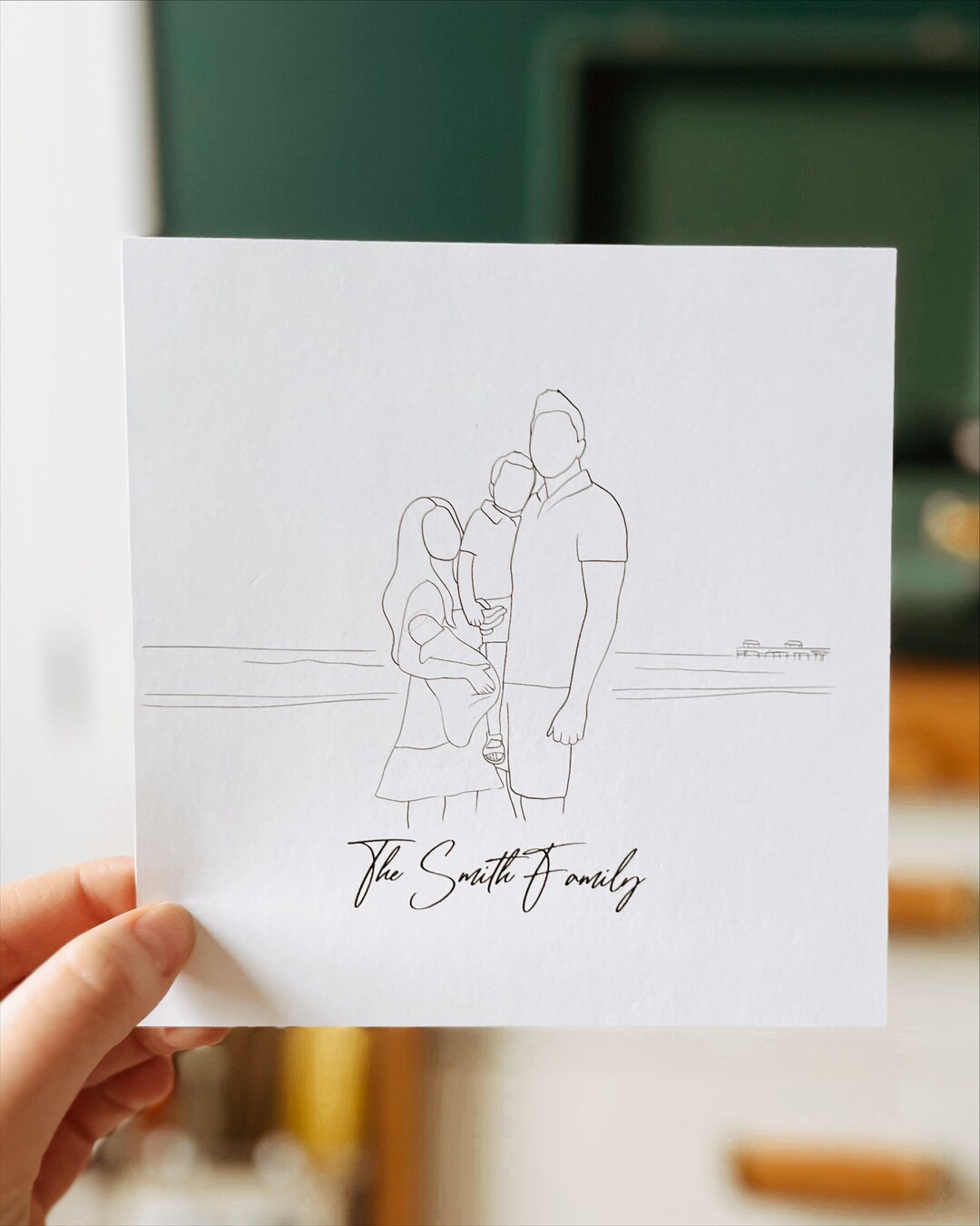 Faceless Portrait Print With Background, Modern Line Drawing From Photo ...
