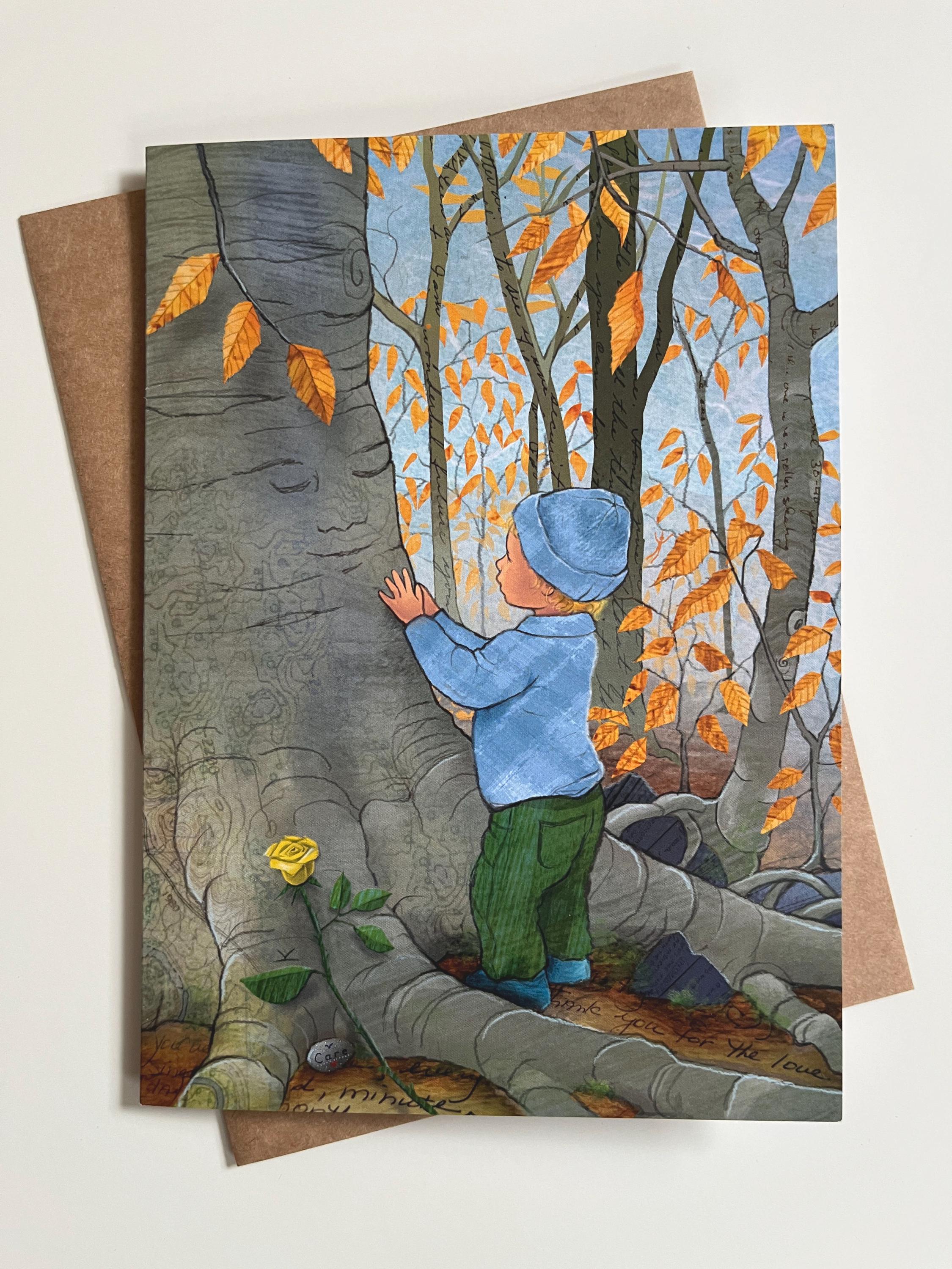 Mother Tree Art Card: Beech Forest Painting, Mental Health Support - Etsy