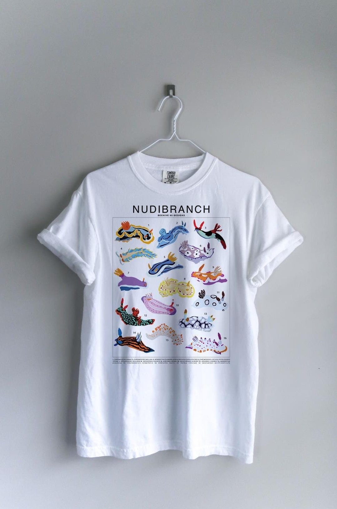Nudibranch ID Chart Comfort Colors® Cotton T-shirt: Nature Illustrated ...