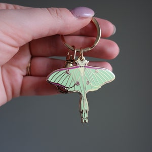 Luna Moth Enamel Keychain, Moth Insect Bug Lover Art Accessory, Nature ...