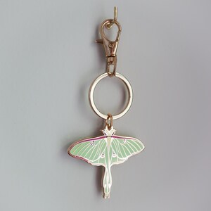Luna Moth Enamel Keychain, Moth Insect Bug Lover Art Accessory, Nature ...