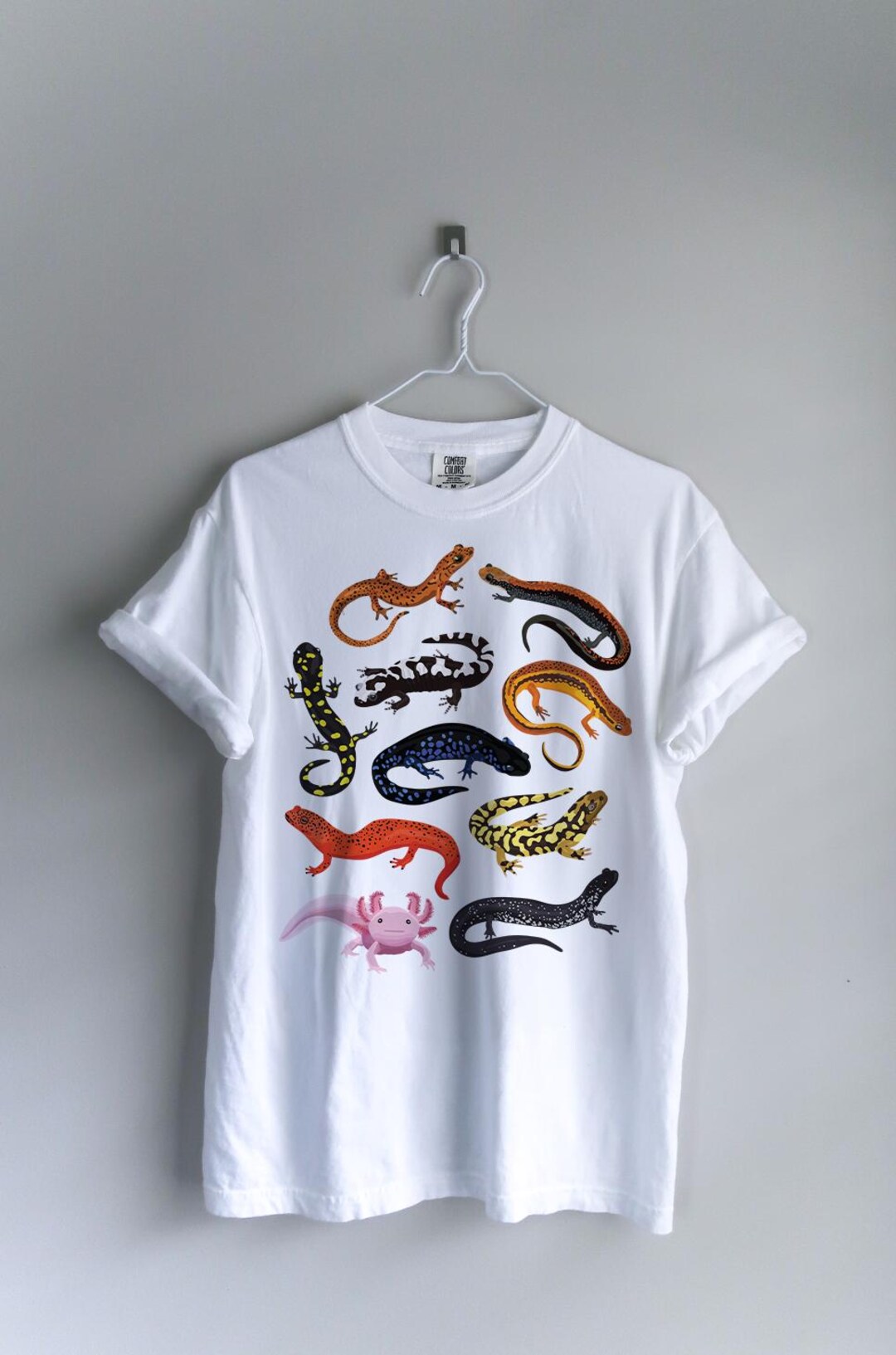 Salamanders Comfort Colors® Cotton T-shirt: Nature Illustrated Graphic ...