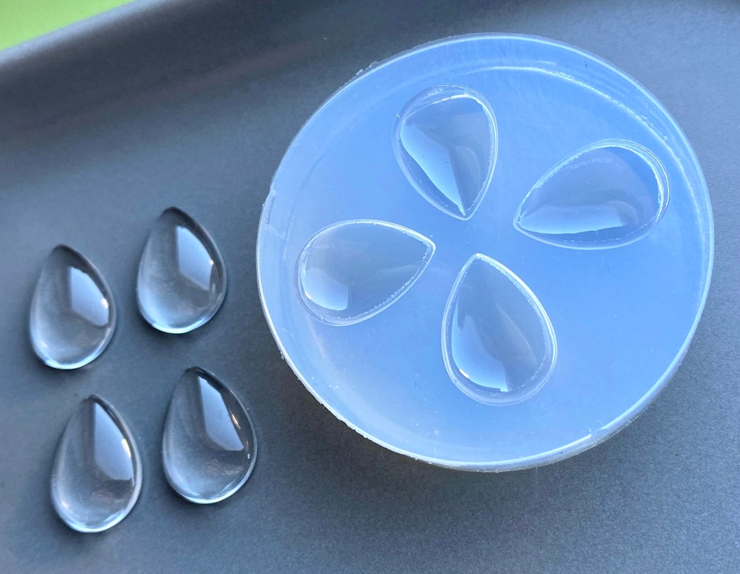 Transparent Silicone Mold for 4 Teardrop Shapes, Domes 13x18 Mm. Mold ...