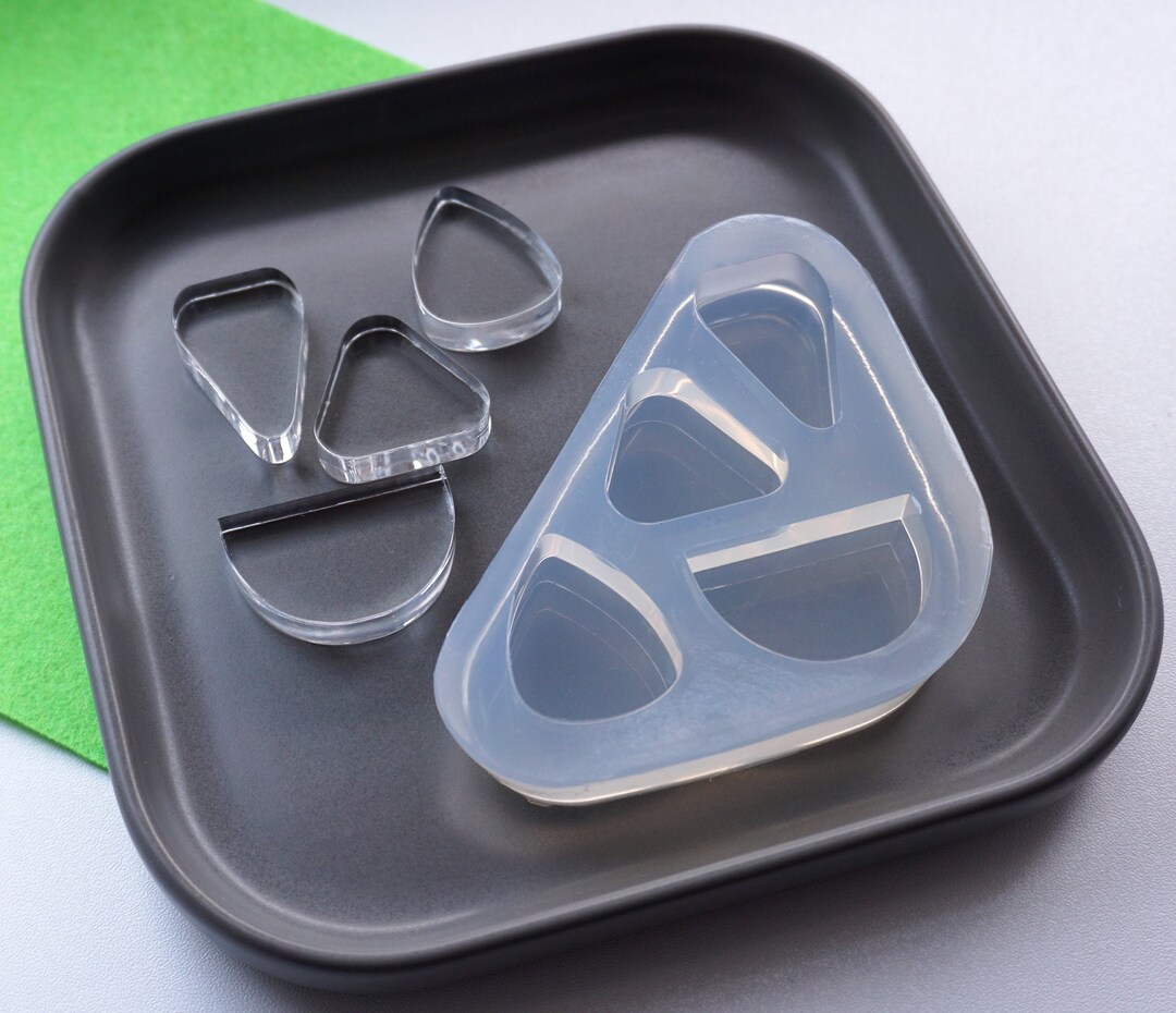 Transparent Silicone Mold for 4 Mixed Flat Shapes. Clear Mold for Mixed ...
