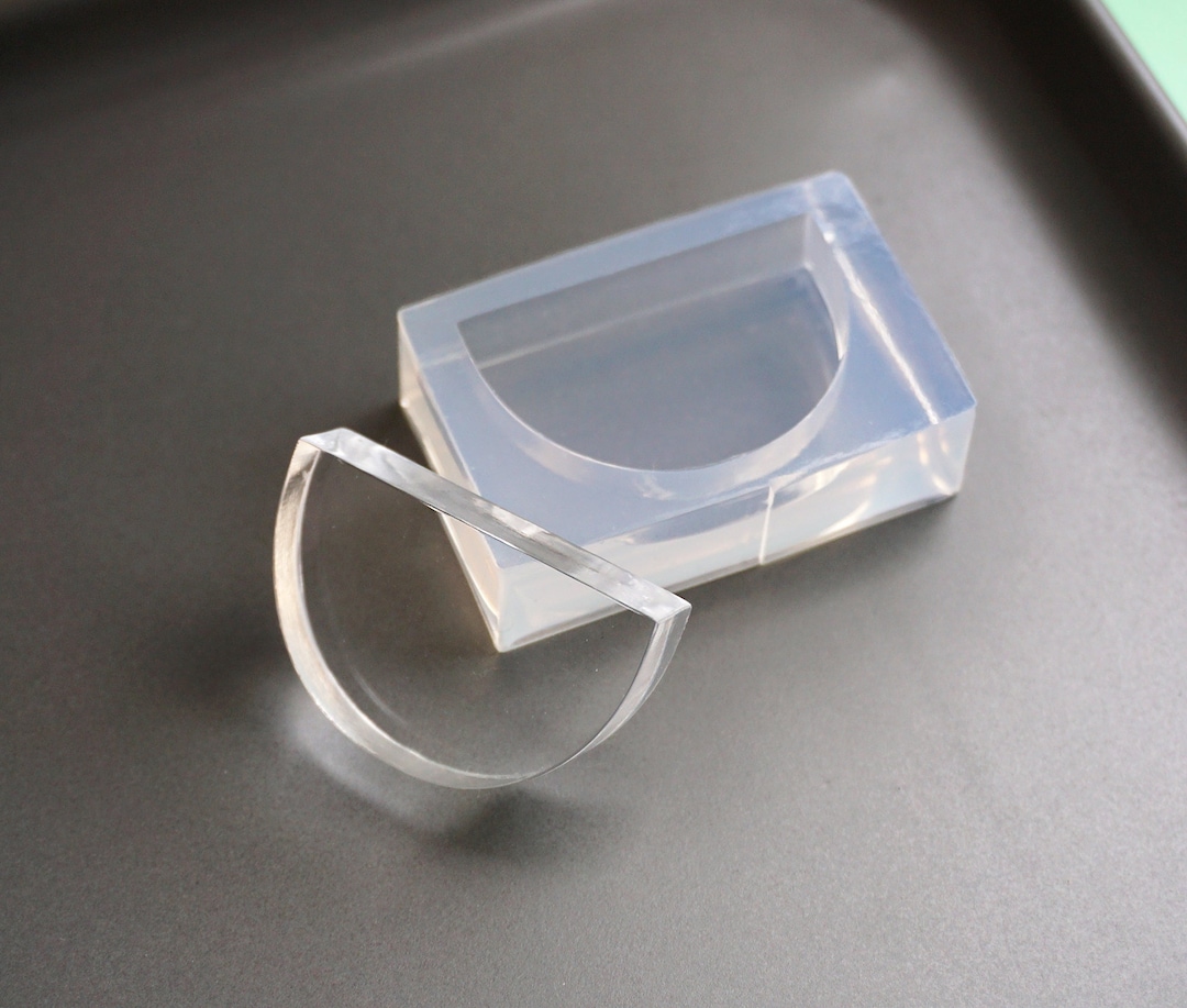 Half Circle Flat Shape Transparent Silicone Mold. Clear Mold for Flat ...