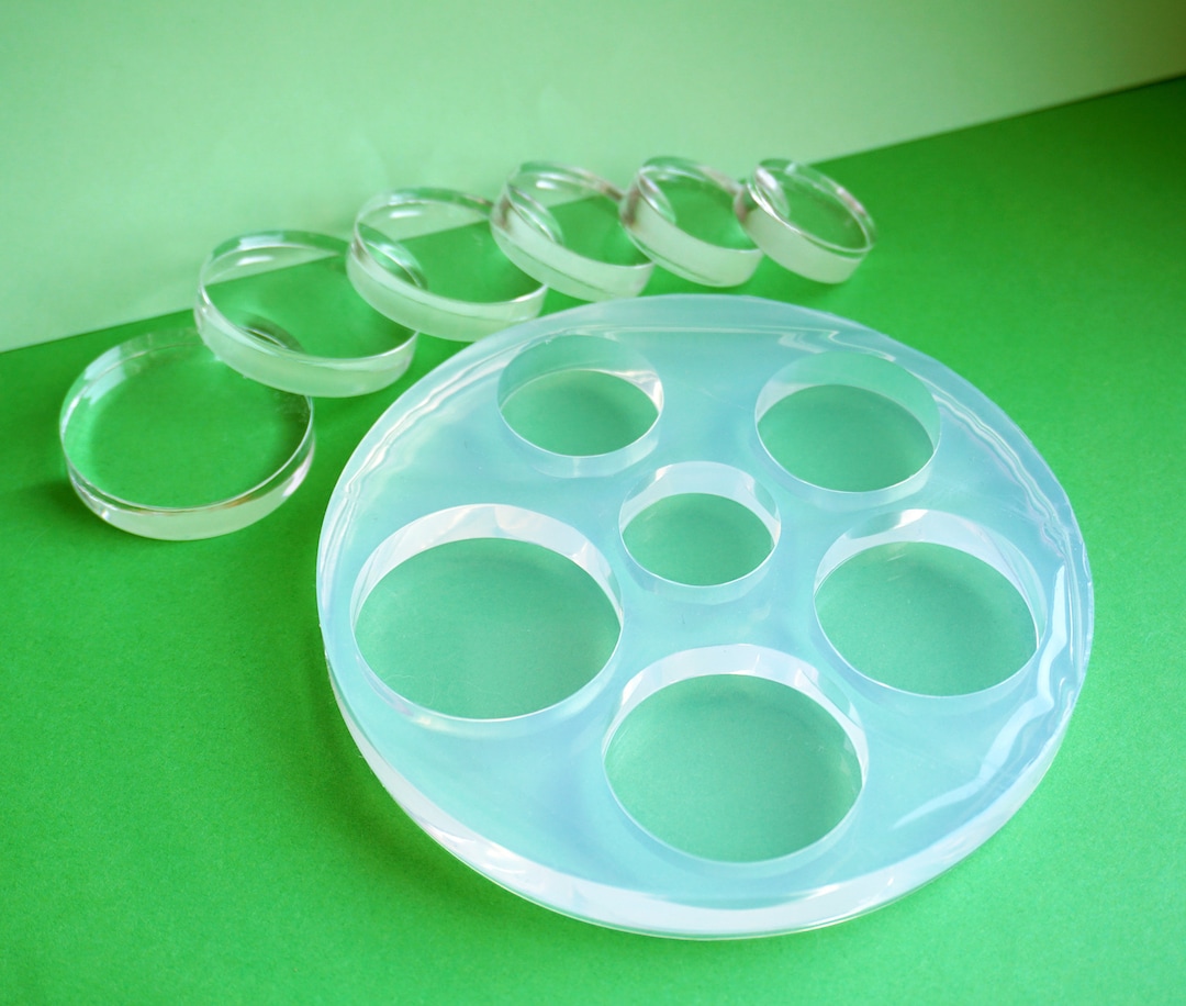 Transparent Silicone Mold for 6 Flat Circles: 40, 37, 35, 30, 27, 25 Mm ...