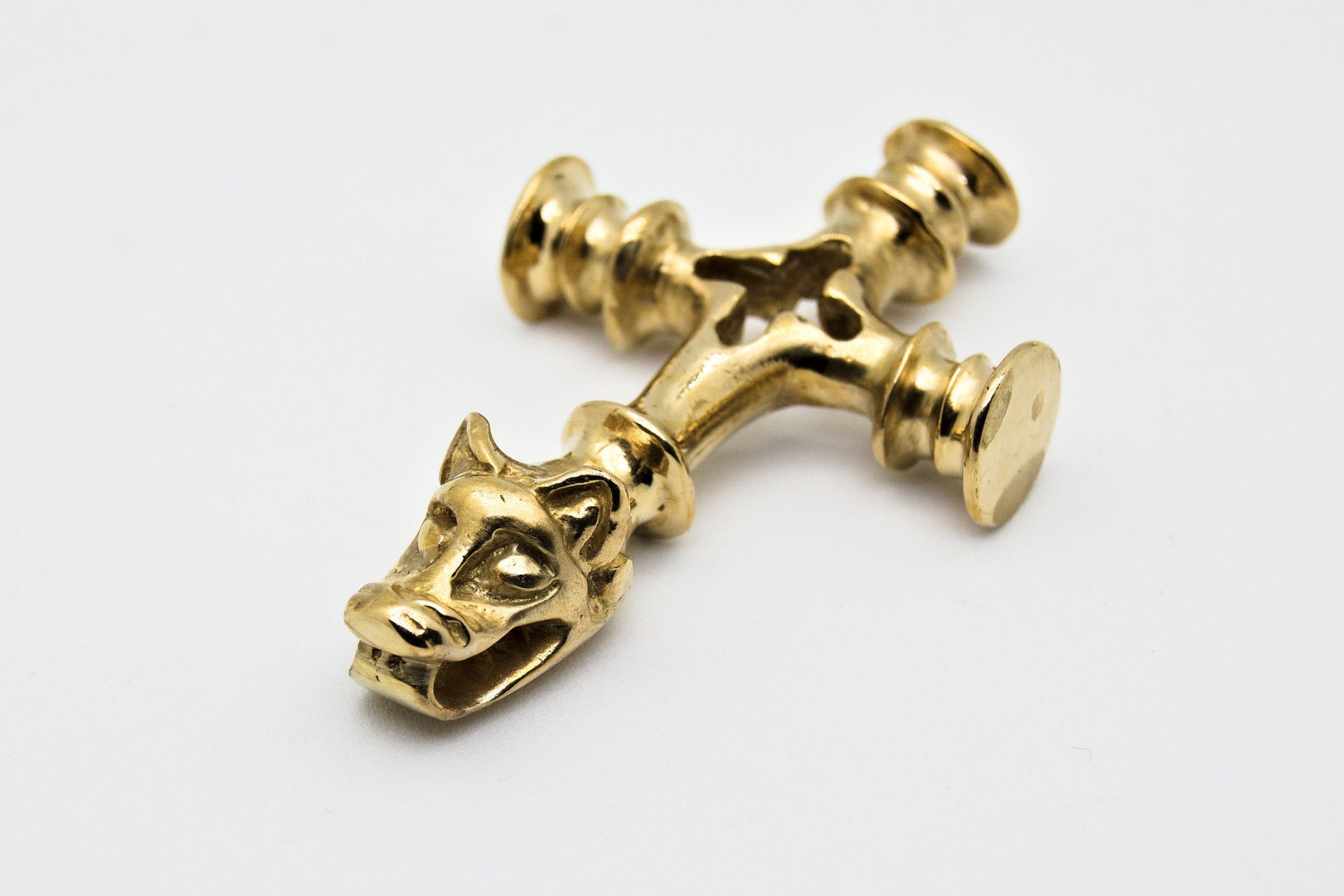 Viking Norse Wolf Cross Pendant Necklace Fossi Iceland 10th - Etsy