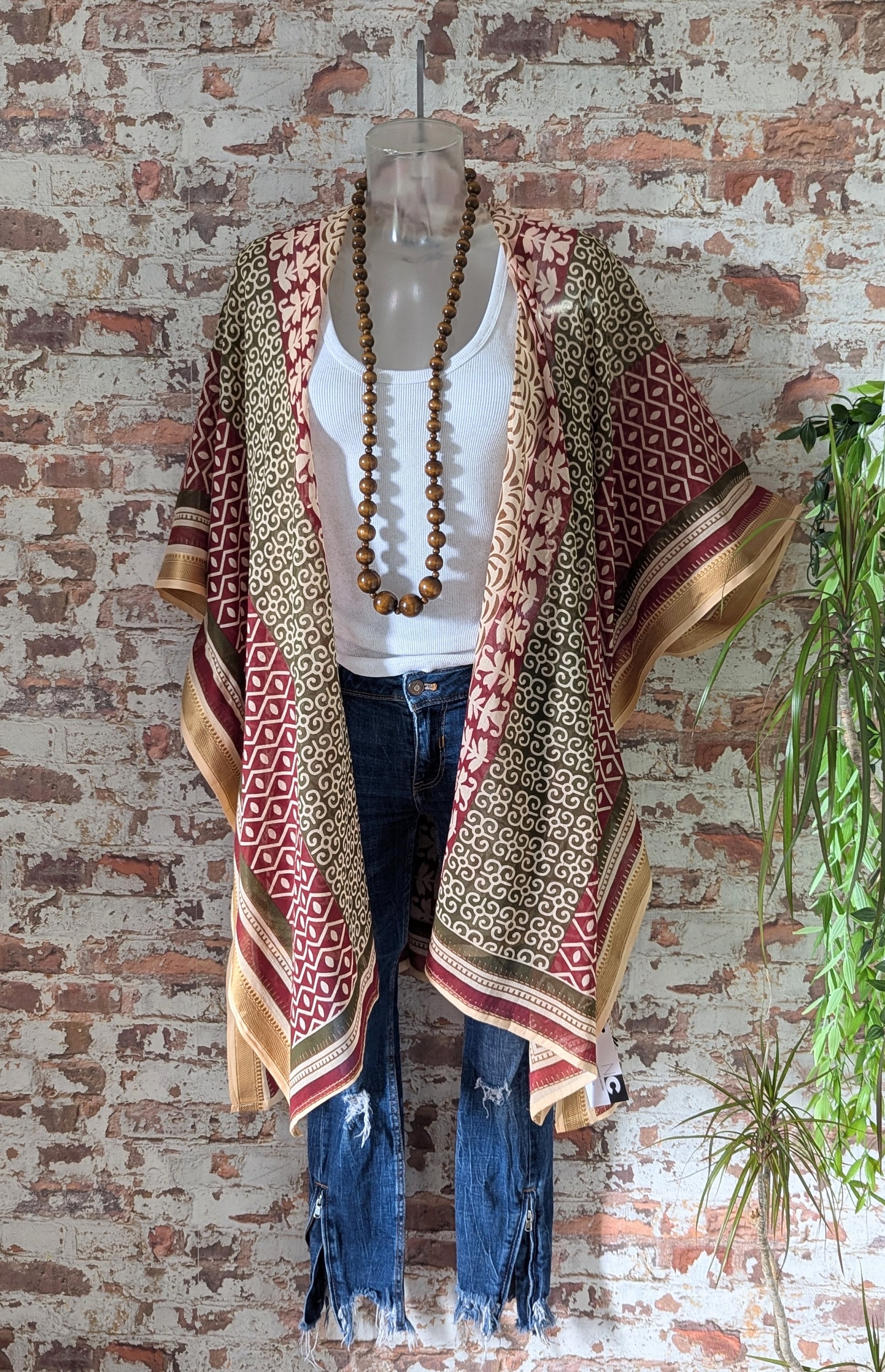 Nici COUTURE Ibiza Kimono Ethno Robe Folklore Tunic Kaftan Sarong Gipsy ...