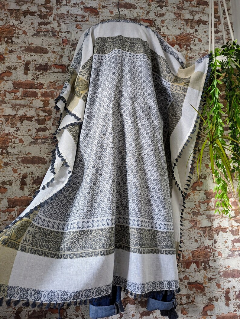 Nici COUTURE Ibiza Kimono Oversize Dress Long White Gray Tunic Cotton ...