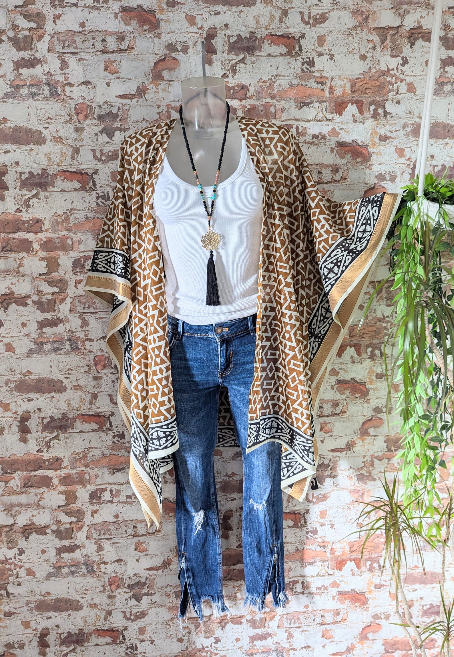 Nici COUTURE Ibiza Kimono Ethno Robe Folklore Tunic Kaftan Sarong Gipsy ...