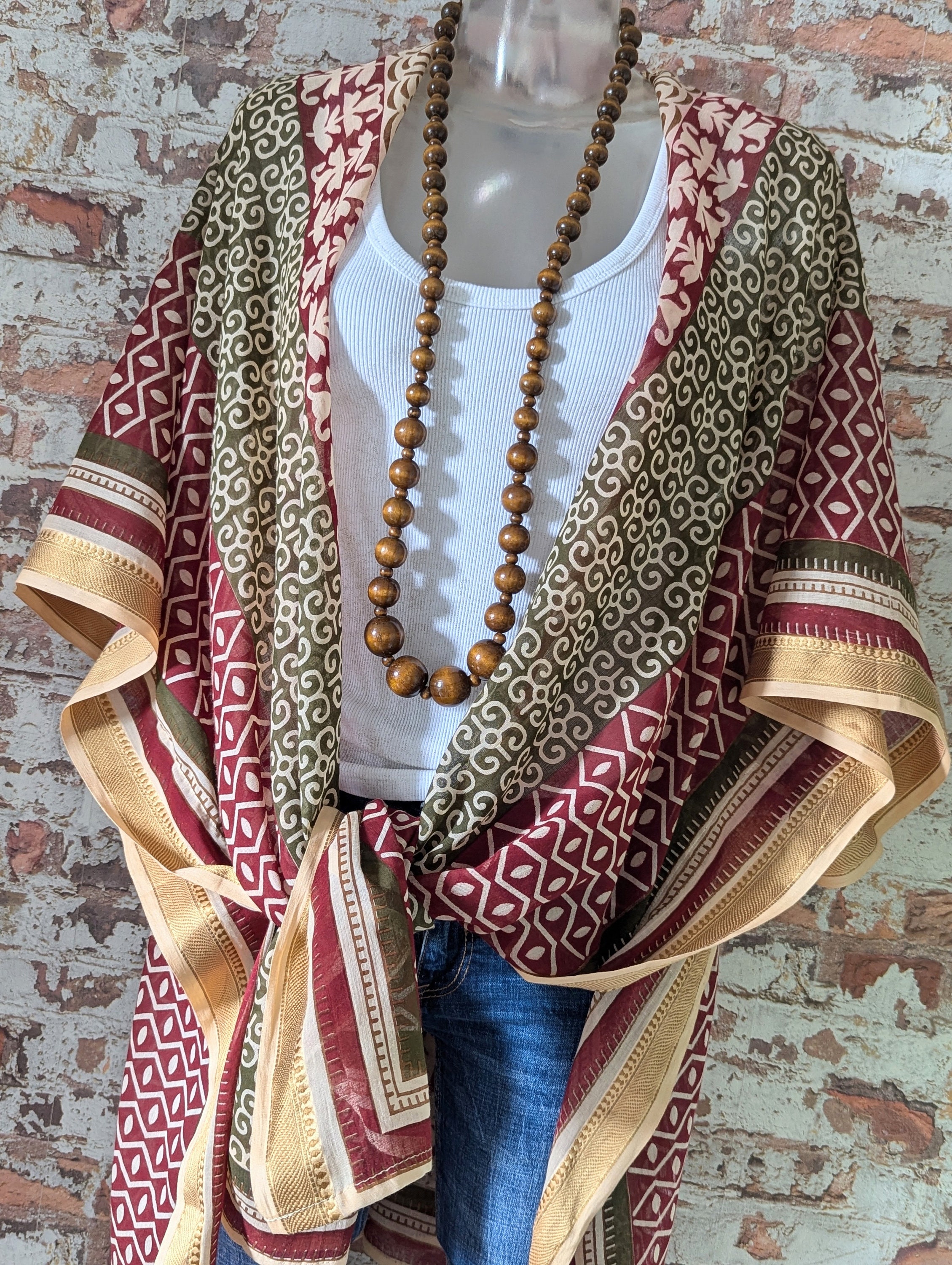 Nici COUTURE Ibiza Kimono Ethno Robe Folklore Tunic Kaftan Sarong Gipsy ...