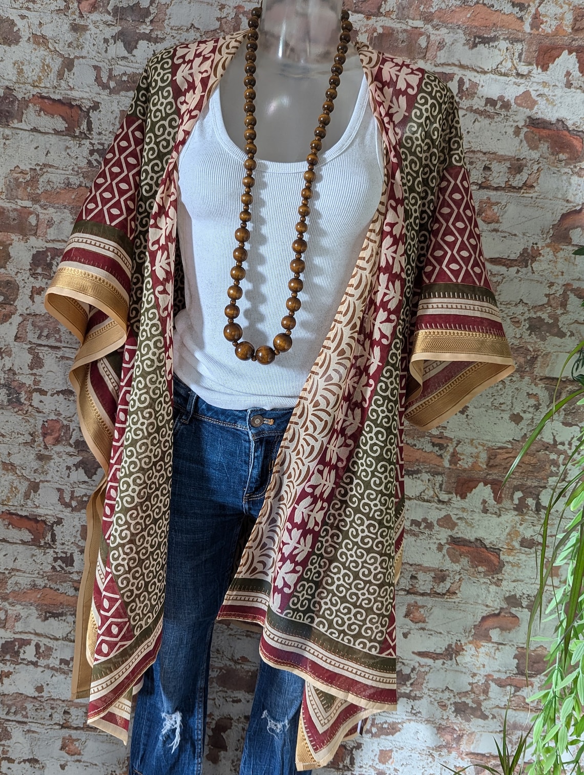 Nici COUTURE Ibiza Kimono Ethno Robe Folklore Tunic Kaftan Sarong Gipsy ...