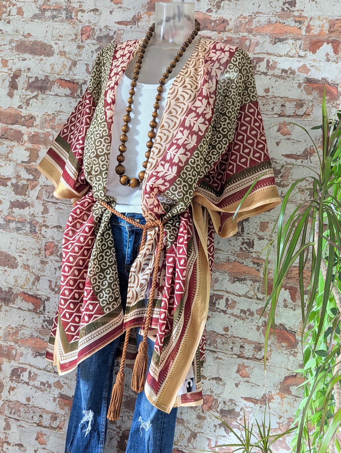 Nici COUTURE Ibiza Kimono Ethno Robe Folklore Tunic Kaftan Sarong Gipsy ...