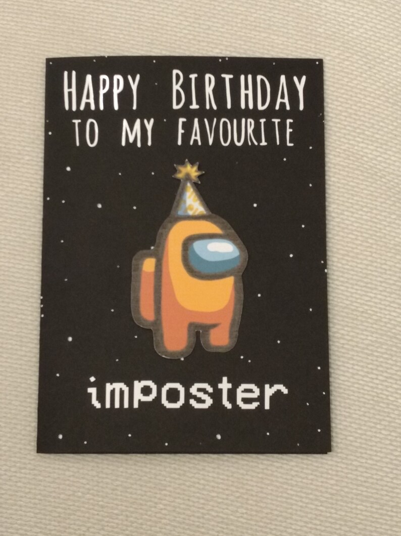Among Us Happy Birthday Card, Available With Crewmate or Imposter ...