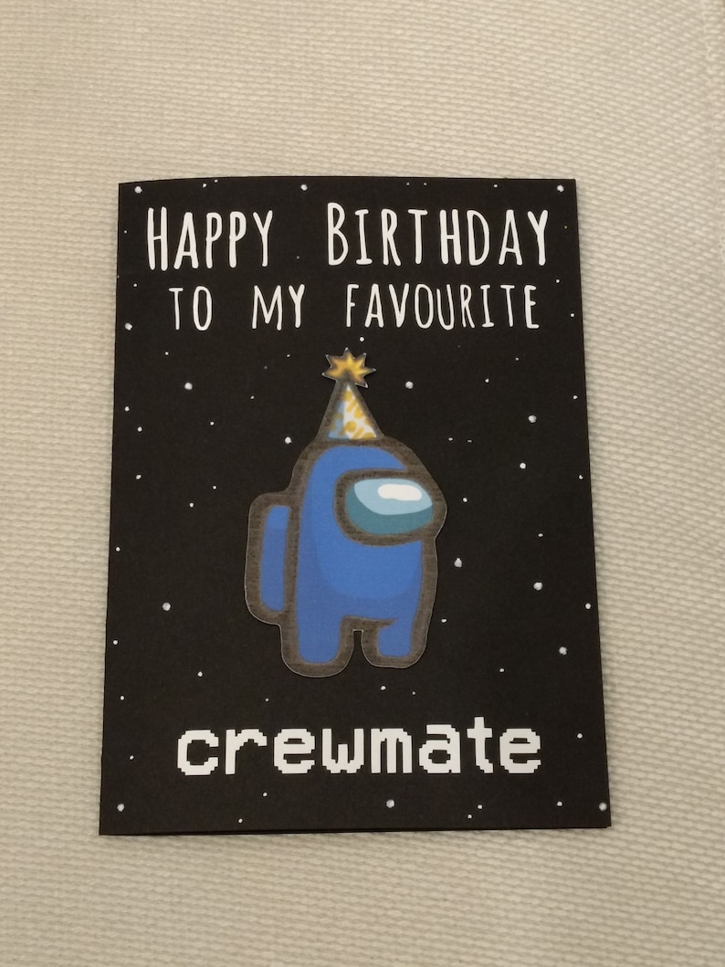 Among Us Happy Birthday Card, Available With Crewmate or Imposter ...