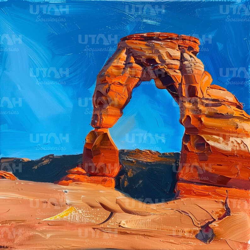 Delicate Arch Oil Painting Graphic - JPEG - Download and Use. - Etsy