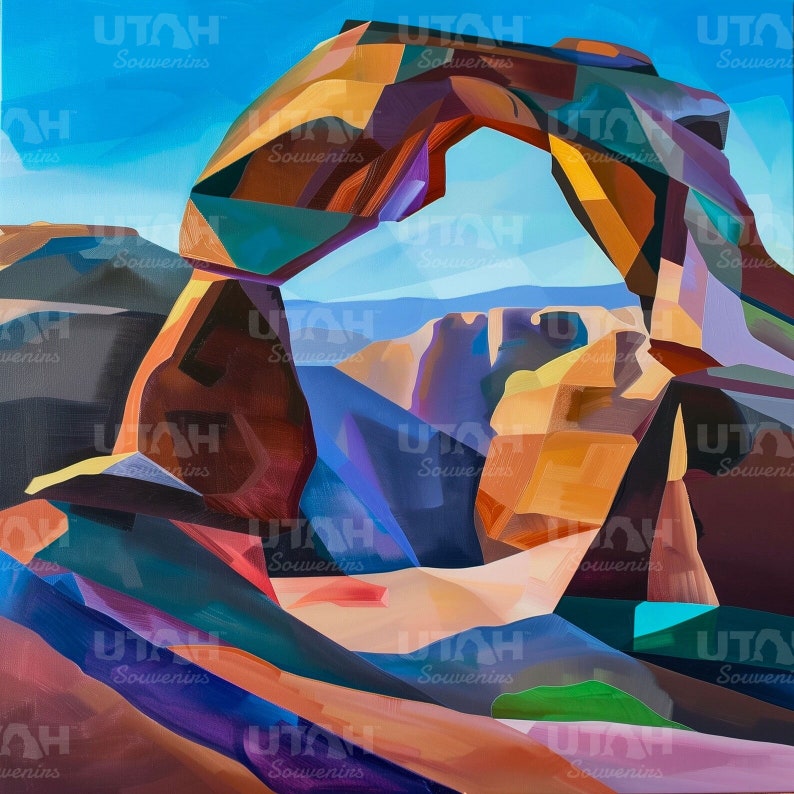 Delicate Arch Cubism Artwork - JPEG - Download and Use. - Etsy