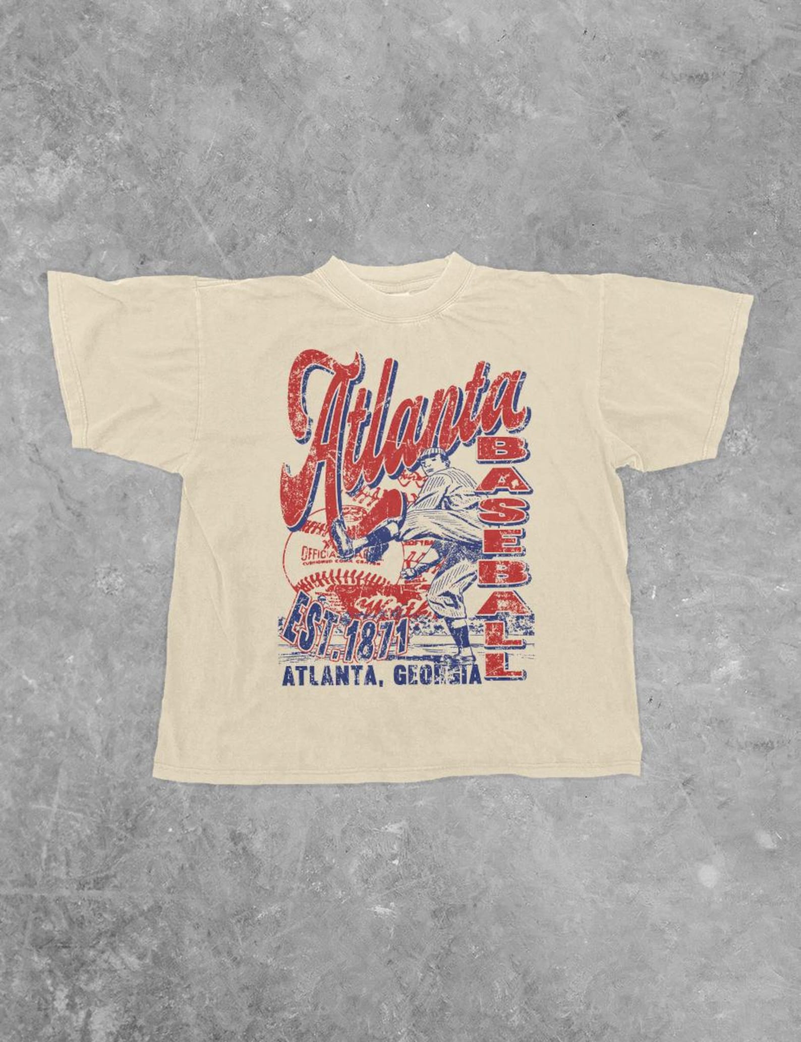 Atlanta Baseball 90's Oversized Tshirt | Atlanta Braves Graphic Tee ...