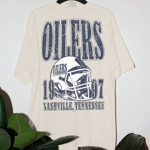 Vintage 90s Oilers Football Oversized Tshirt Nashville Tennessee Titans ...