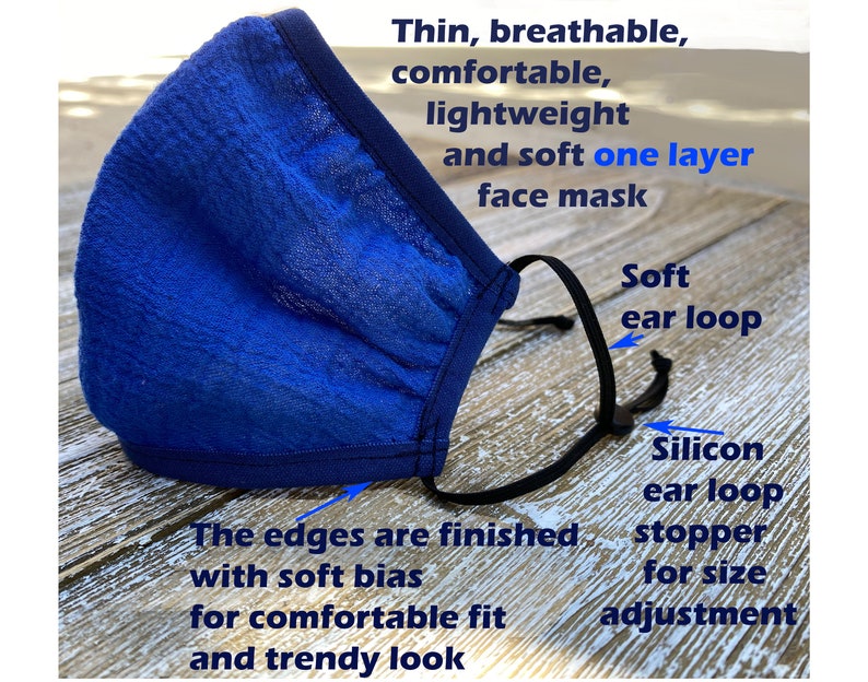 Single Layer Face Mask, Thin, Breathable, Super Soft, Comfortable, for ...