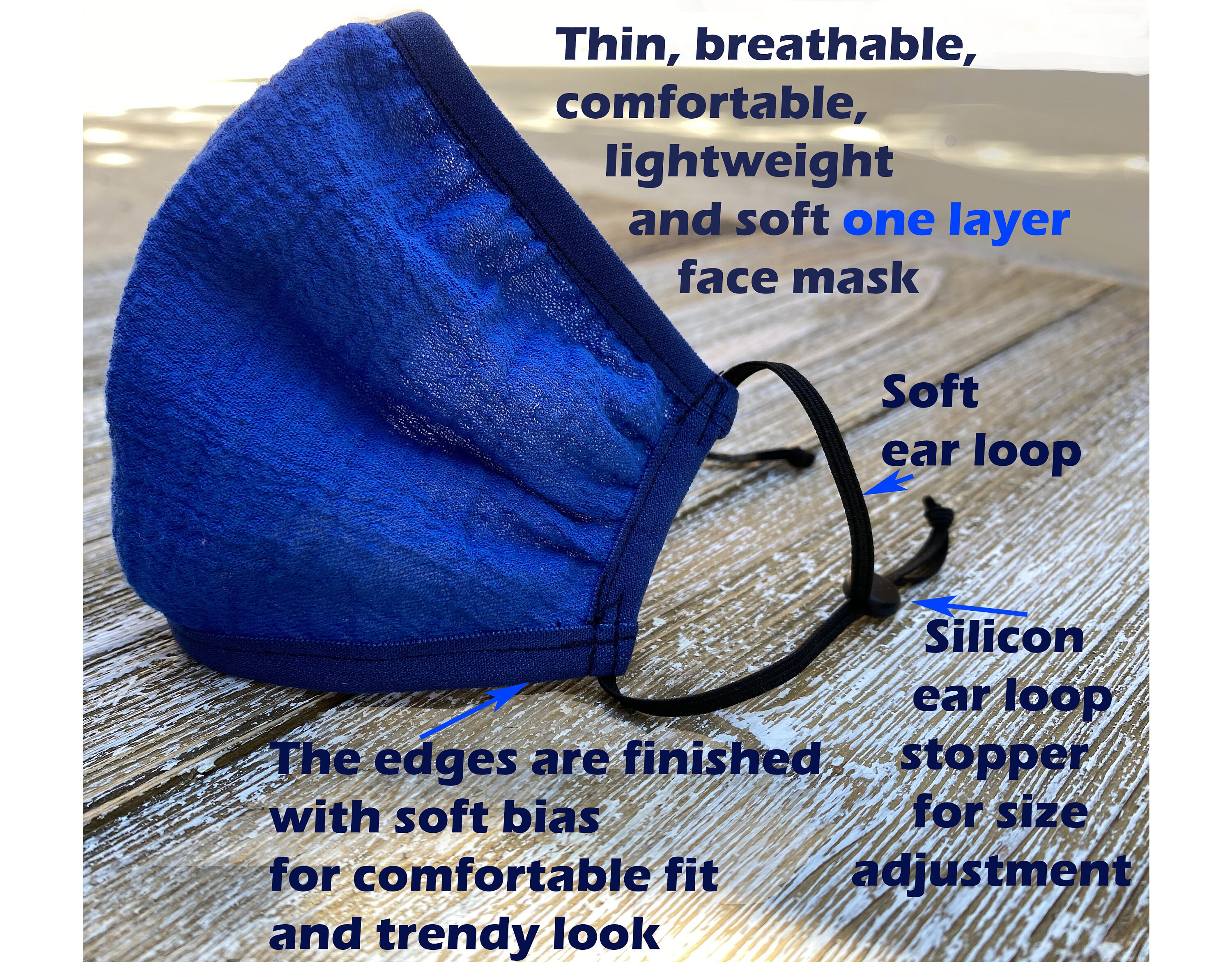 Single Layer Face Mask, Thin, Breathable, Super Soft, Comfortable, for ...