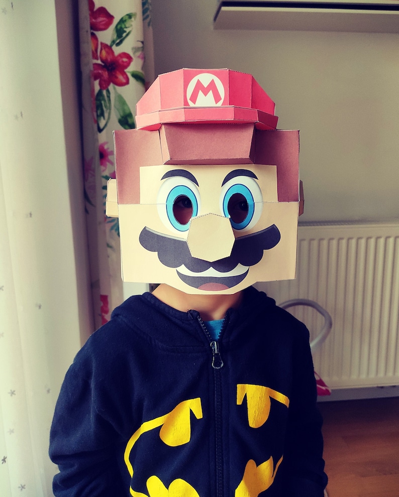 Mario Inspired Mask | Kids Mask | DIY | Instant Download - Etsy