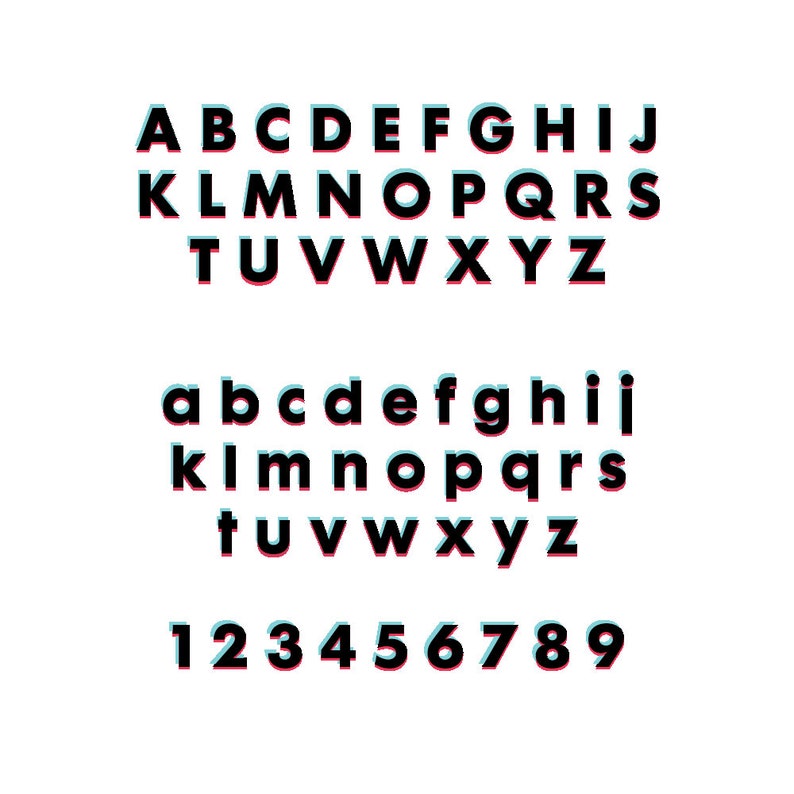 Tik Tok Style Alphabet SVG, Tik Tok SVG, T-shirt Svg, Vector, Letters ...