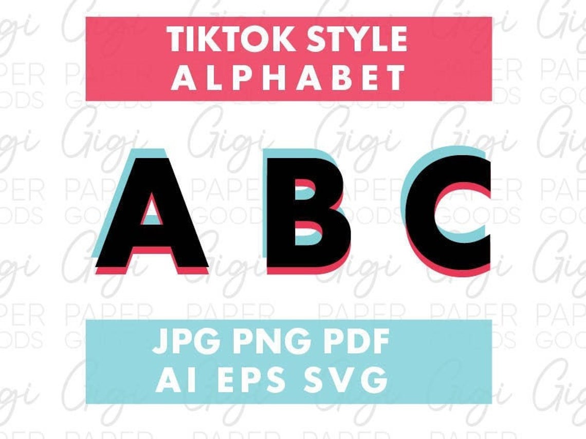 Tik Tok Style Alphabet SVG, Tik Tok SVG, T-shirt Svg, Vector, Letters ...