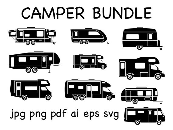 Camper Svg Bundle Camping Svg Trailer Svg Summer Svg RV | Etsy