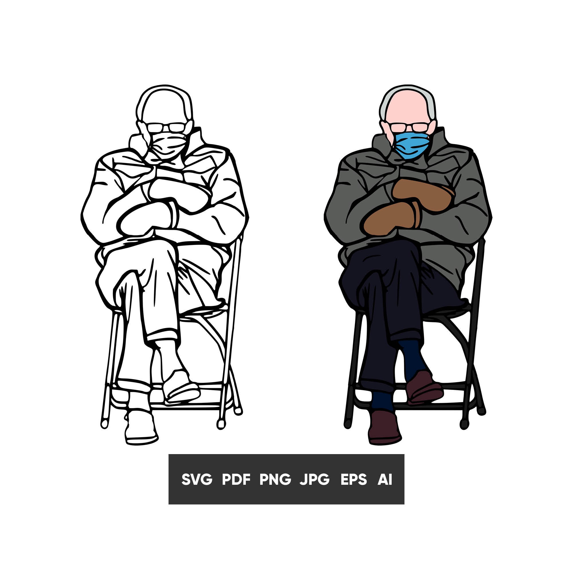 Bernie Mittens Svg / Bernie Svg / Bernie Sanders Clipart / - Etsy