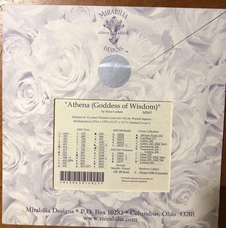 Original Pattern "athena (goddess of Wisdom)" by Mirabilia - Etsy