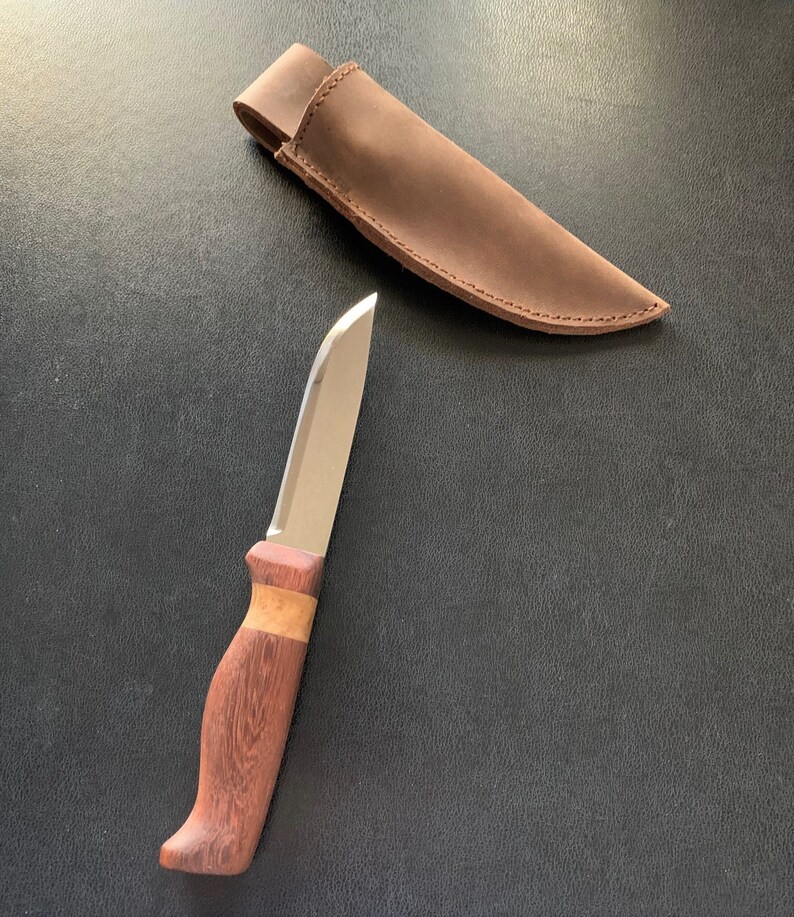 Handmade Camping Knife - Helle Tollekniv Blade With Custom Leather ...