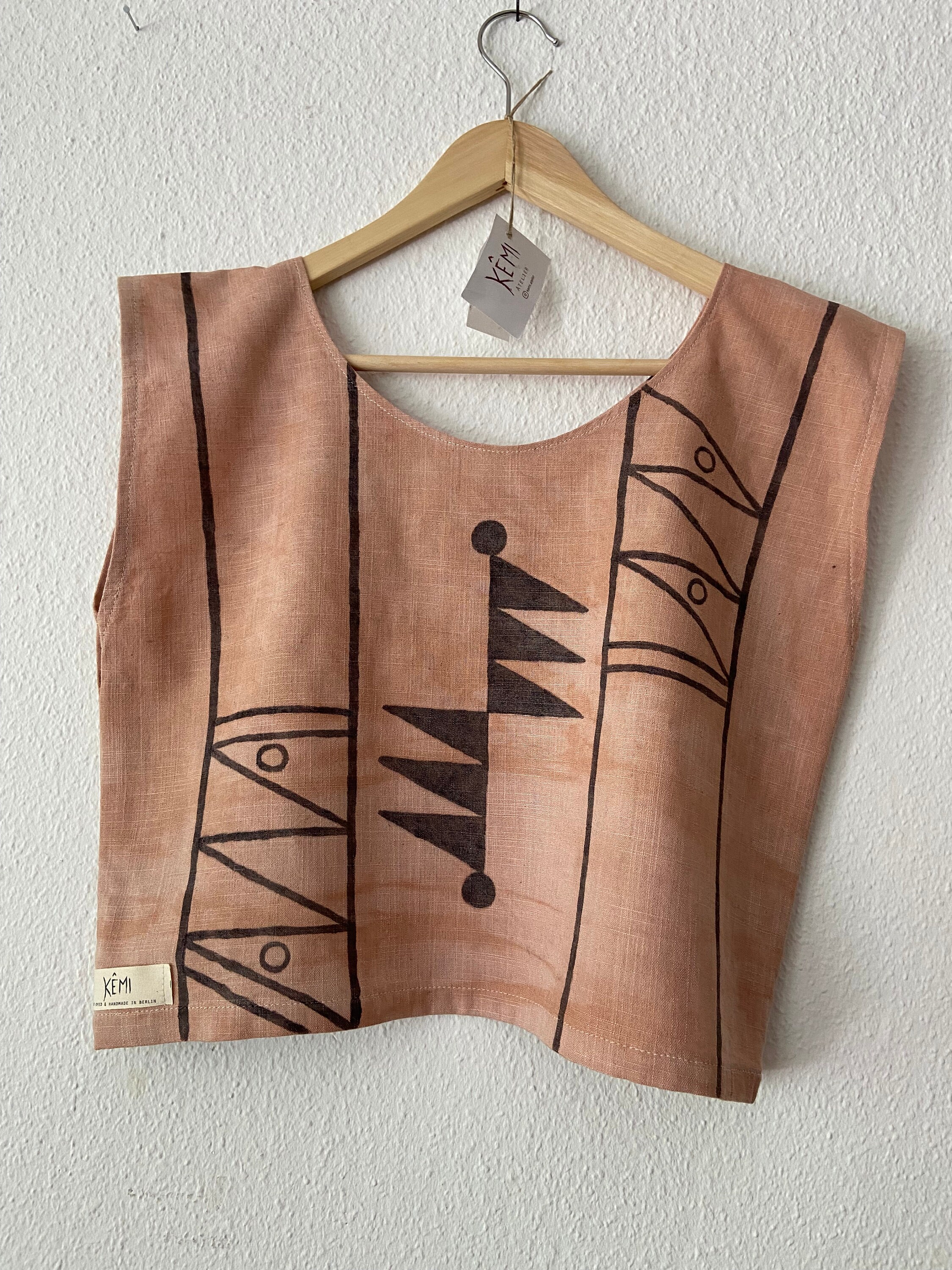 Linen Crop Top, LEINENTOP Botanical Plant Dyed & Vegan, Handmade, Hand ...