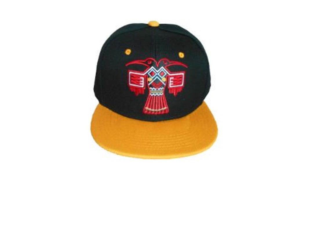 Aztec Bird .... Native Pride Baseball Caps Embroidered Black & Yellow ...