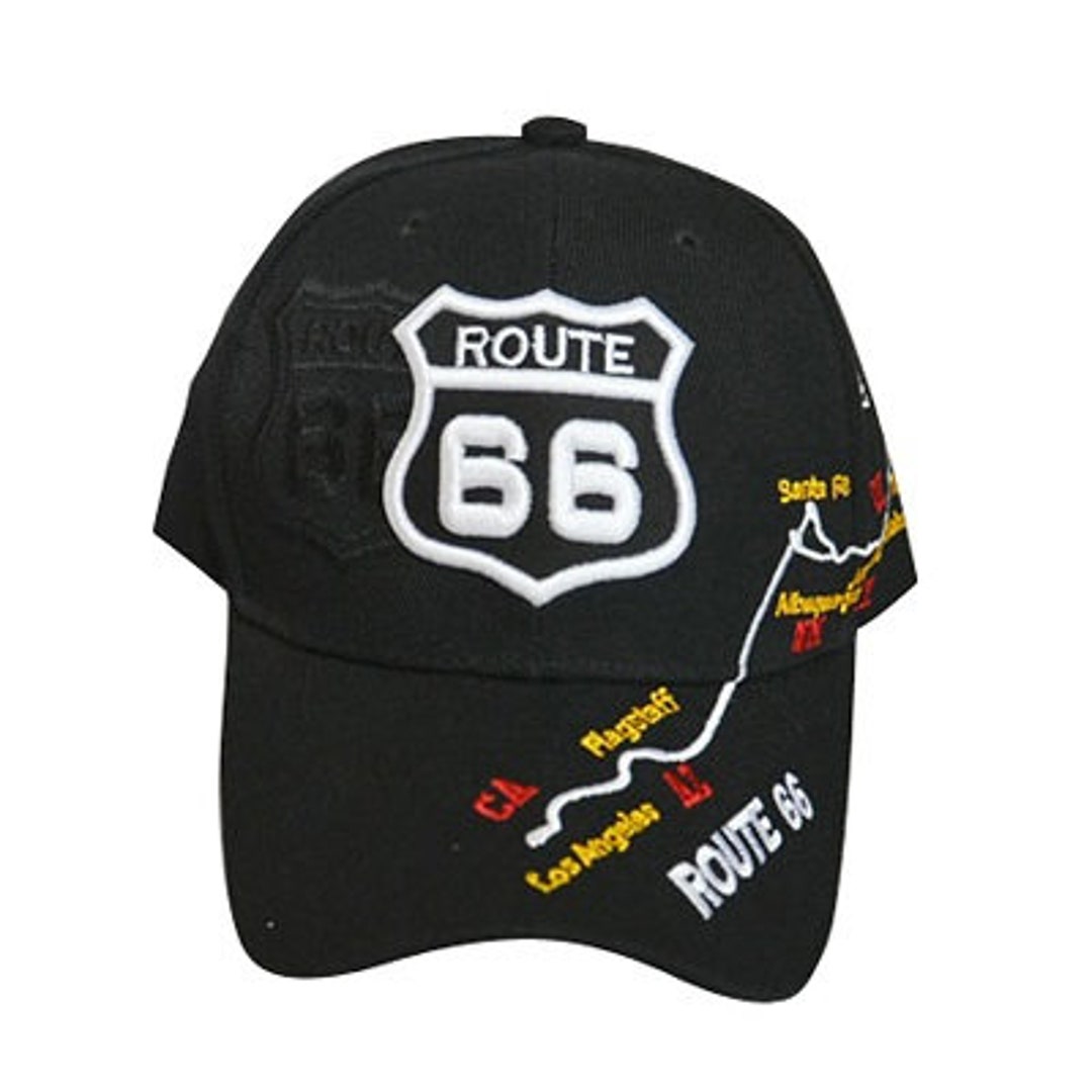 Route 66 HWY Map Baseball Cap Embroidered 2 Tone Color - Etsy