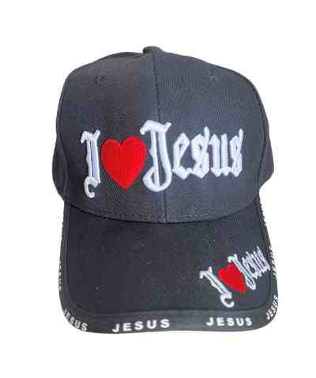 I Love Jesus Christian Baseball Cap Embroidered Black Color Only Uni ...