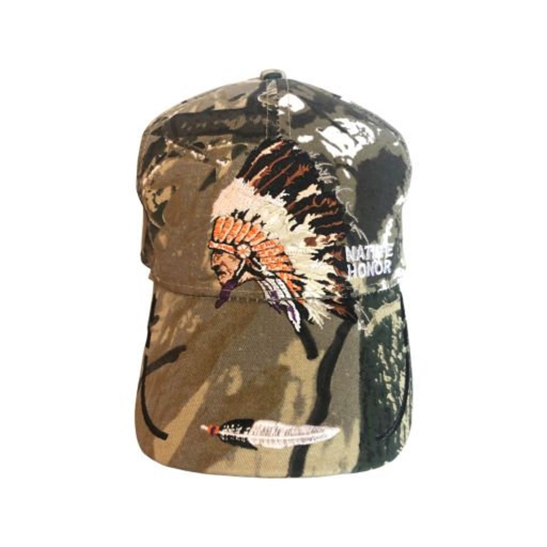 Indian Chief With Head Dress Native Pride Baseball Cap Camo - Etsy