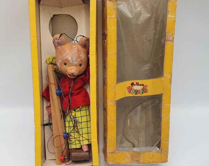 Vintage Pelham Puppet Rupert the Bear With Original Box & Club Leaflet ...