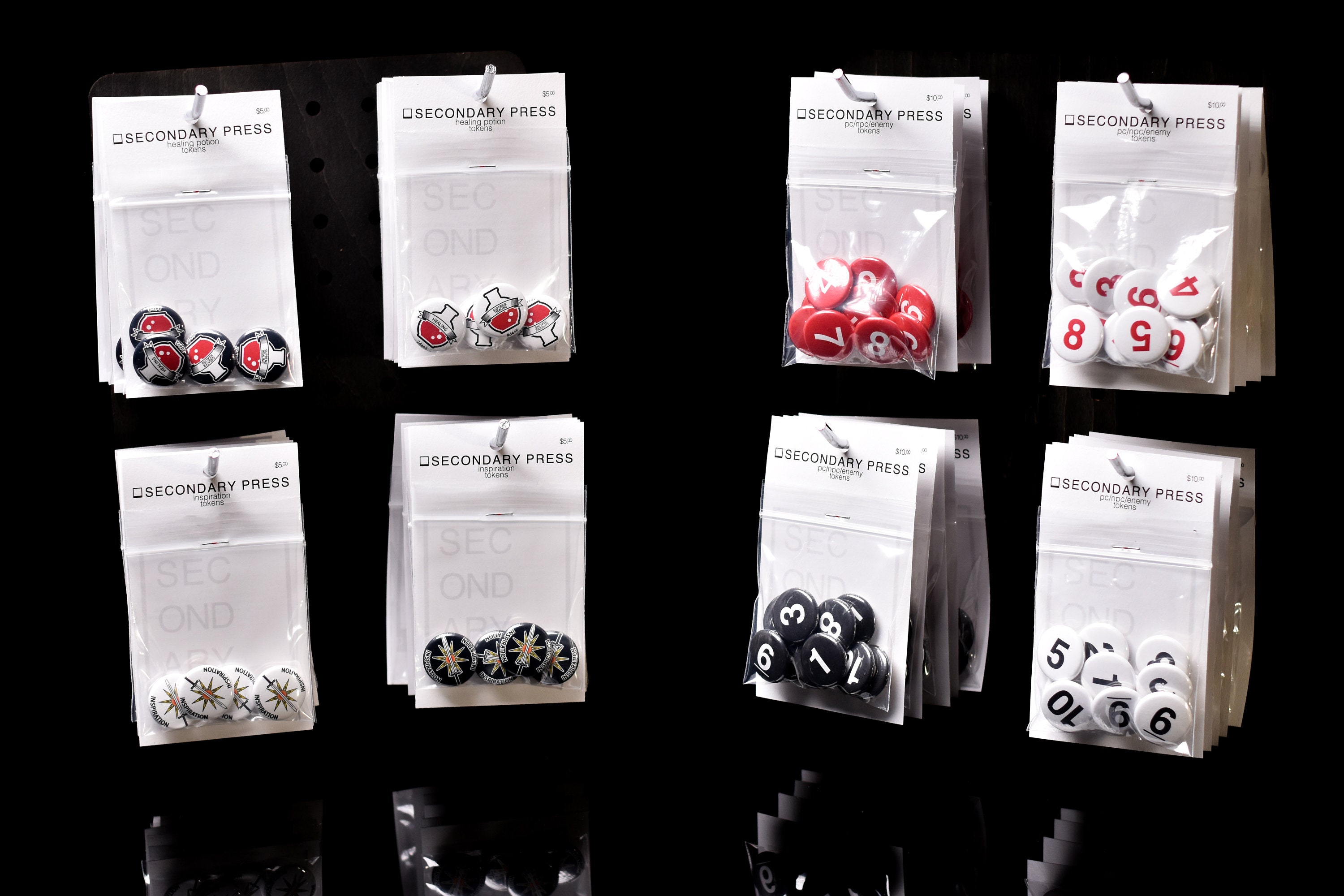 Character Tokens Red W/ White Numbers Pc/npc/enemy TTRPG - Etsy