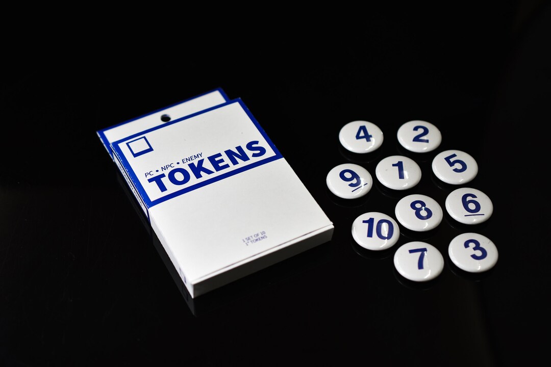 Character Tokens - White W/ Blue Numbers - Pc/npc/enemy TTRPG Tokens - Etsy