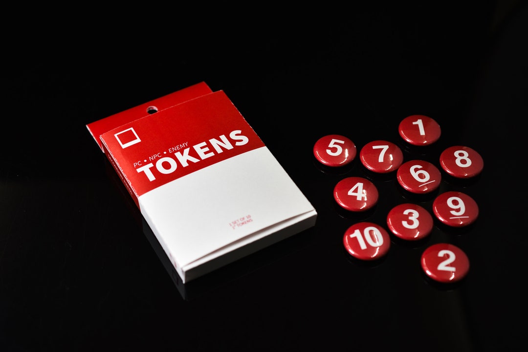 Character Tokens - Red W/ White Numbers - Pc/npc/enemy TTRPG Tokens - Etsy