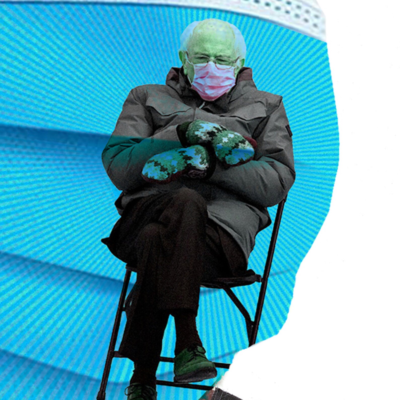 Bernie Sanders Art Print Mittens and Mask Inauguration Outfit Fun ...