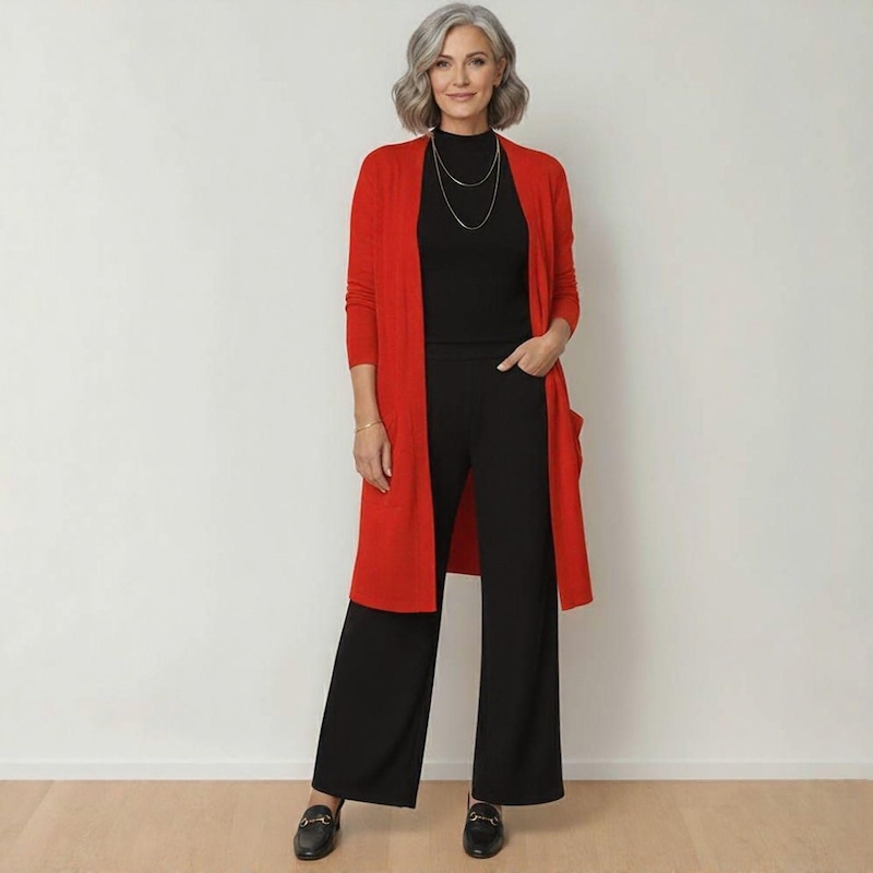 Red Pocket Cardigan - Etsy