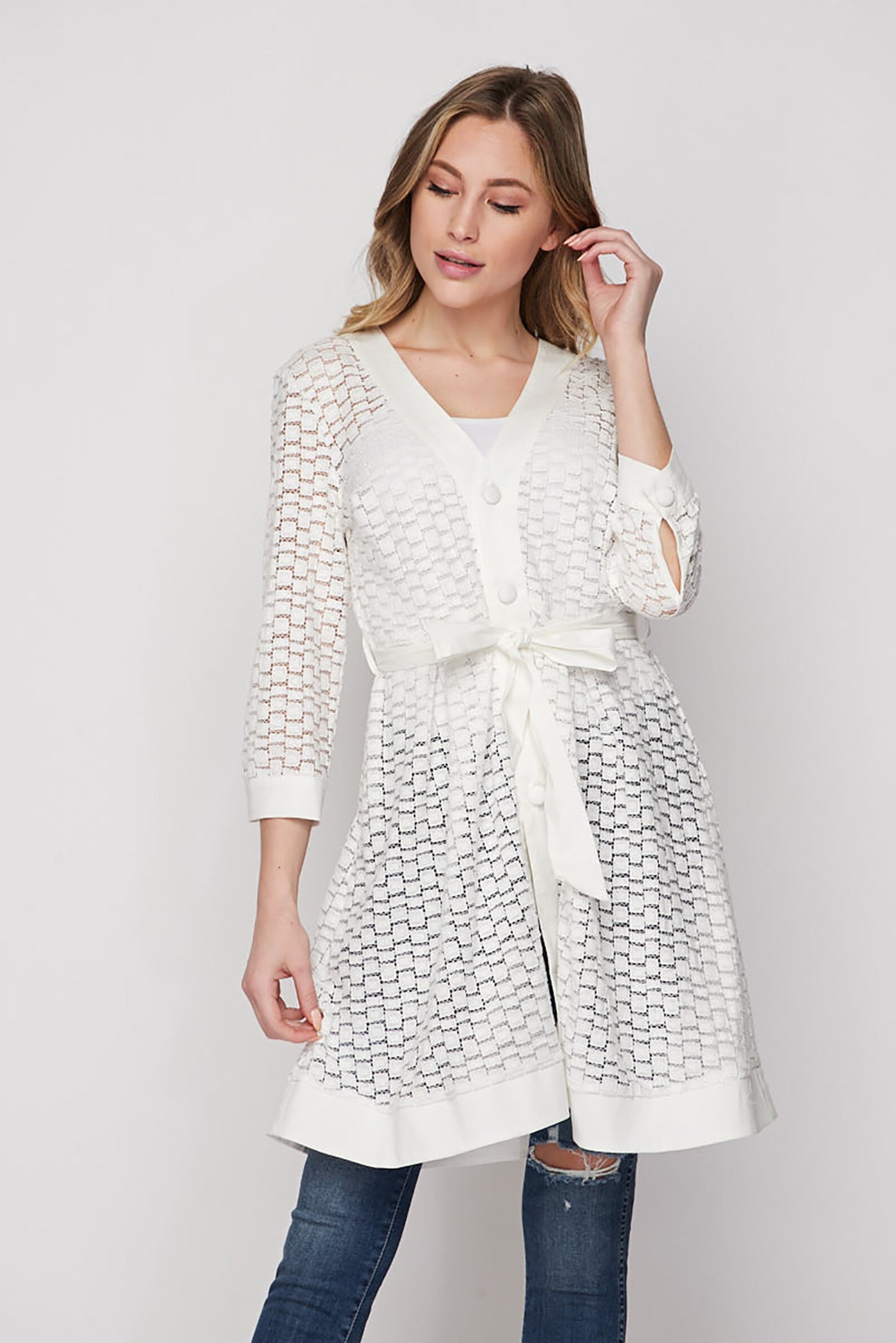 Eyelet Cardigan, Cover-up - Etsy