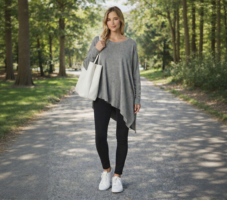 Handmade Asymmetrical Tunic Top – Custom Length, Oversized, Flowy, Made ...