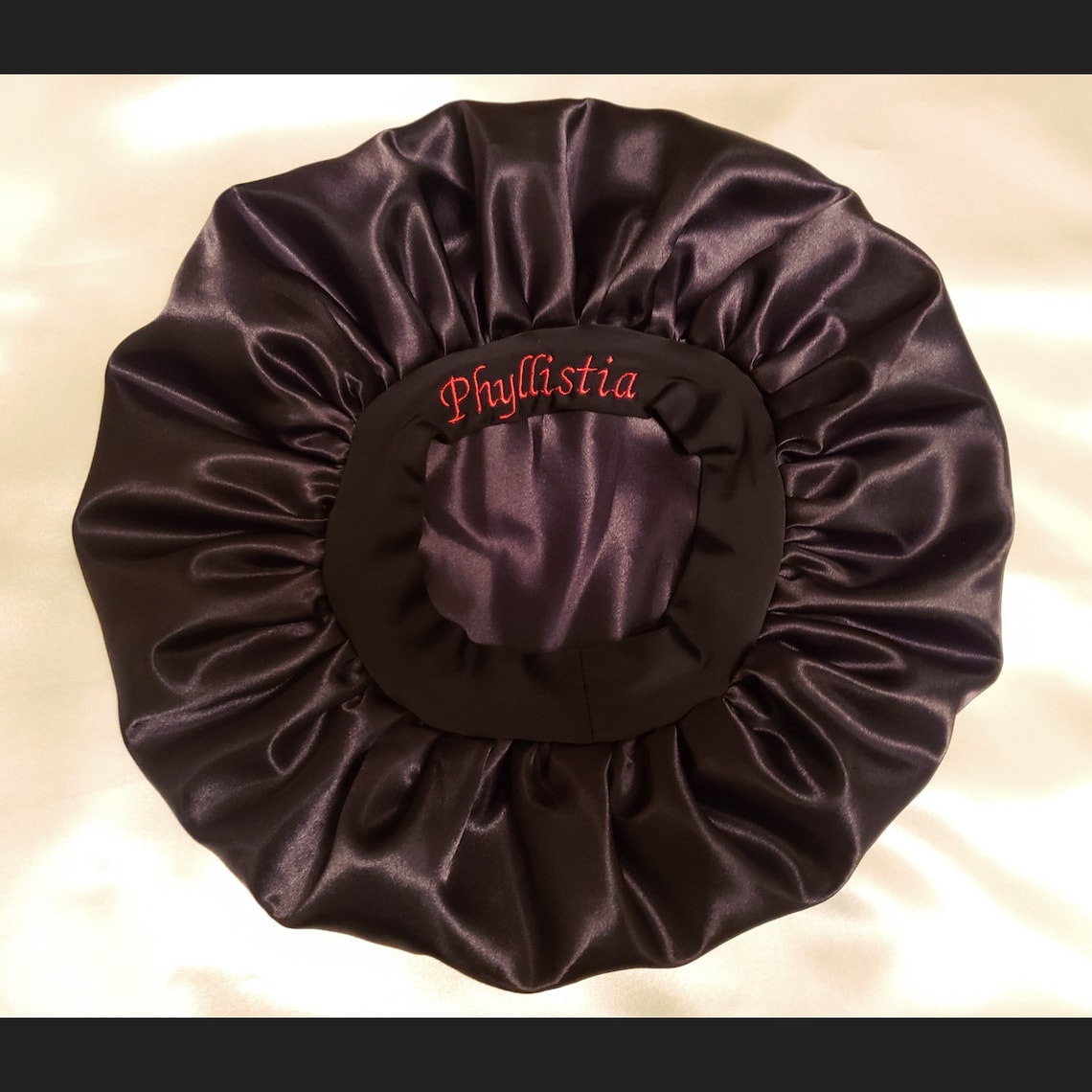 Custom Embroidered Satin Bonnet Personalized Hair Bonnet | Etsy