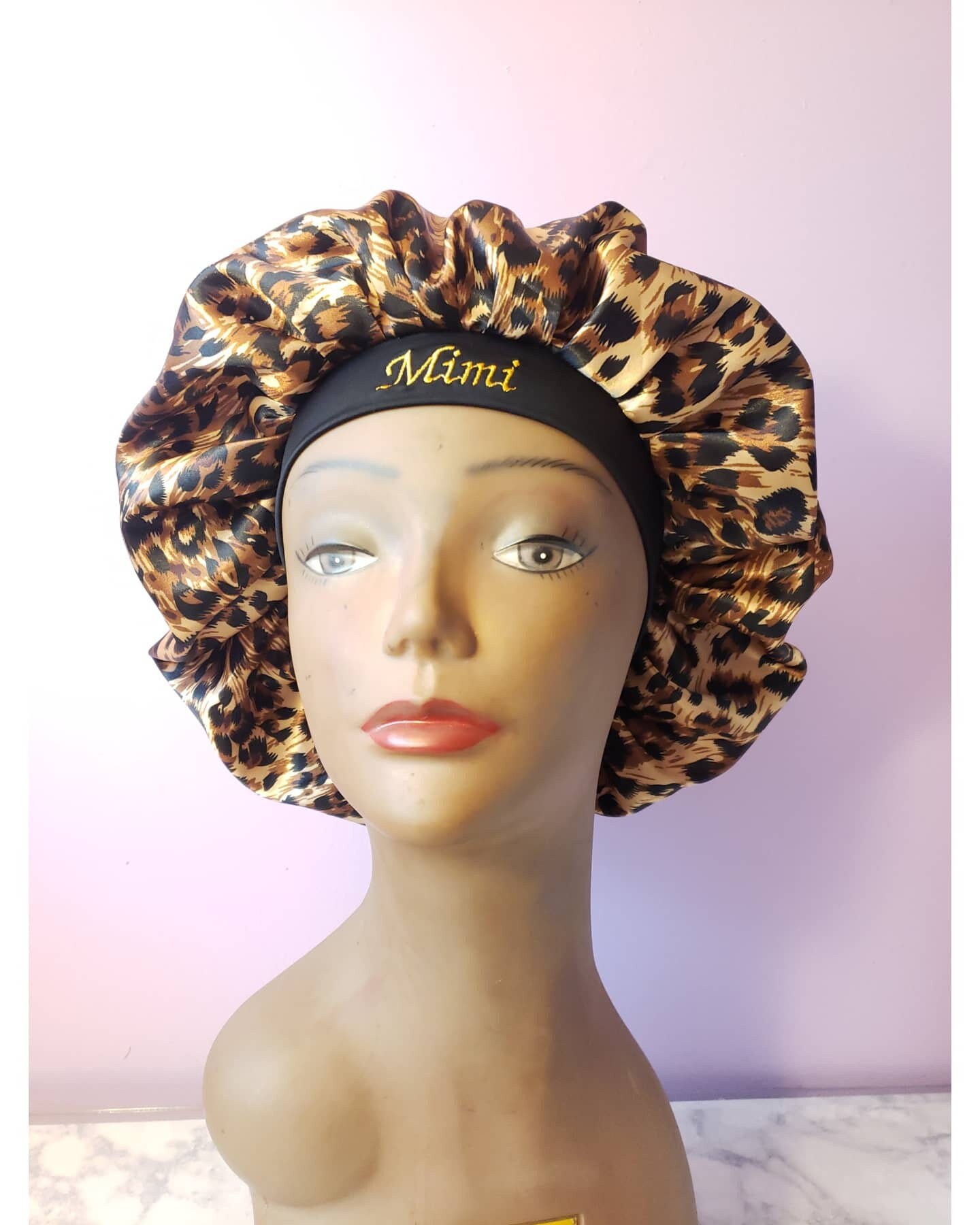 Custom Embroidered Satin Bonnet Personalized Hair Bonnet | Etsy